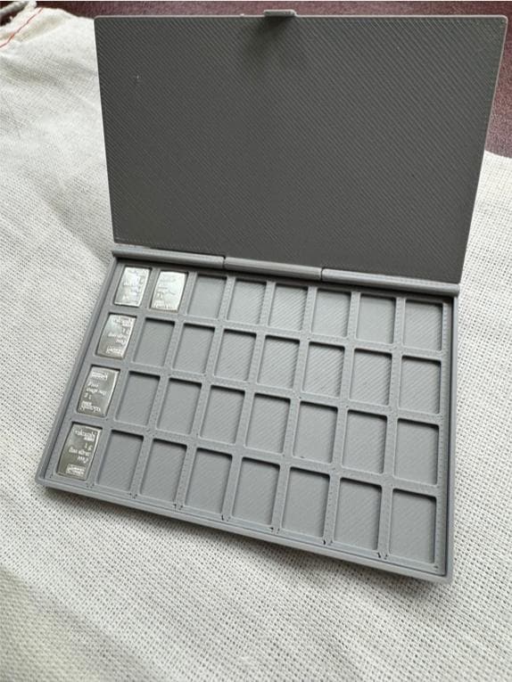 3D Printed Silver Bullion Storage Case for Valcambi 1g Bars ( Holds 32 ...