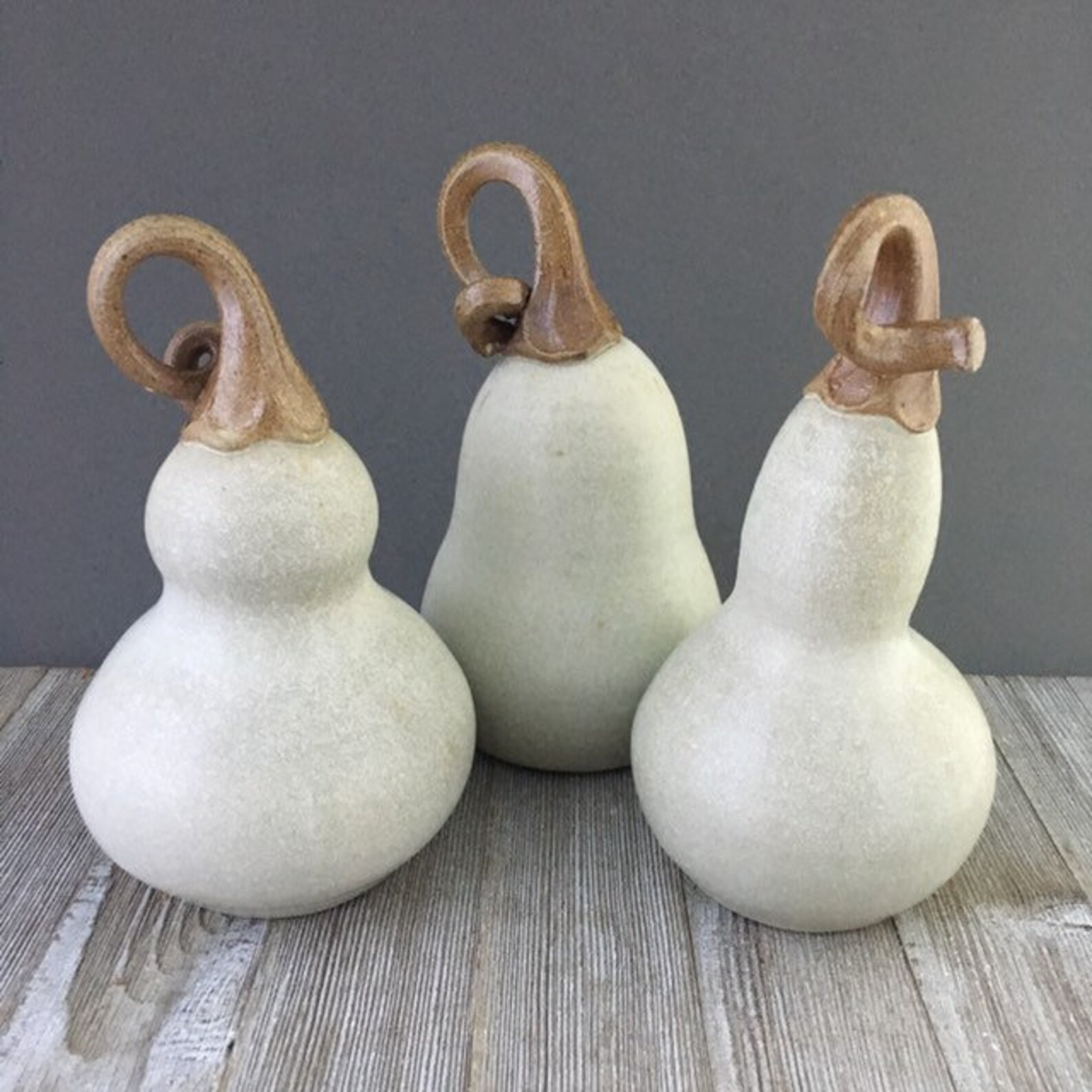 Gourd White/Gray M Ceramic Gourd Fall Decoration | Etsy