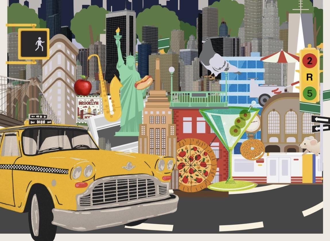 Retro NYC Poster - Trendy New York City Dorm Apartment Art (digital ...