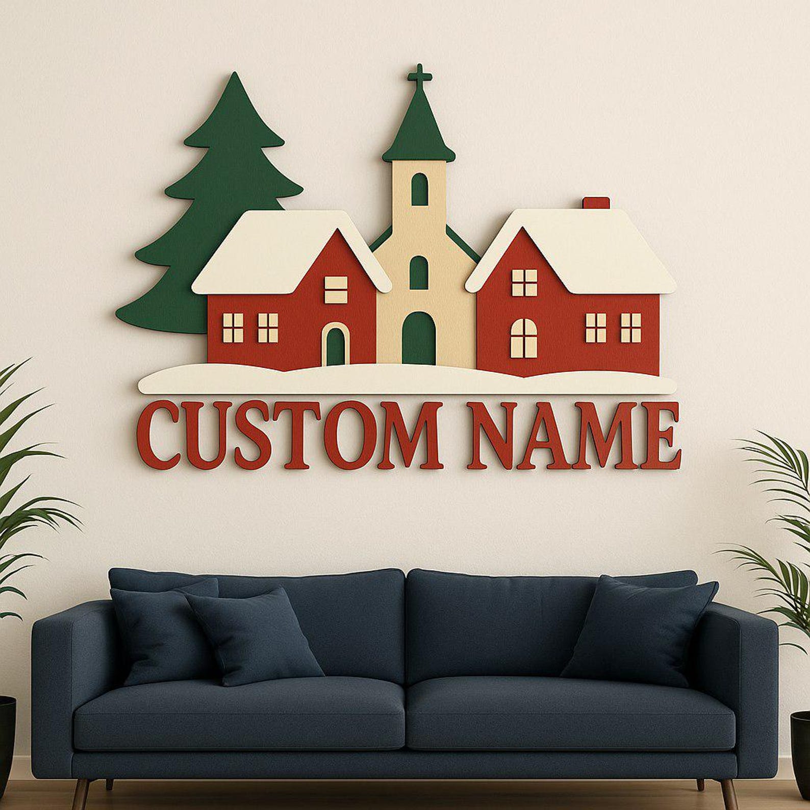 Custom Reindeer Sleigh Ride Wall Decor - Personalized Christmas Wood ...