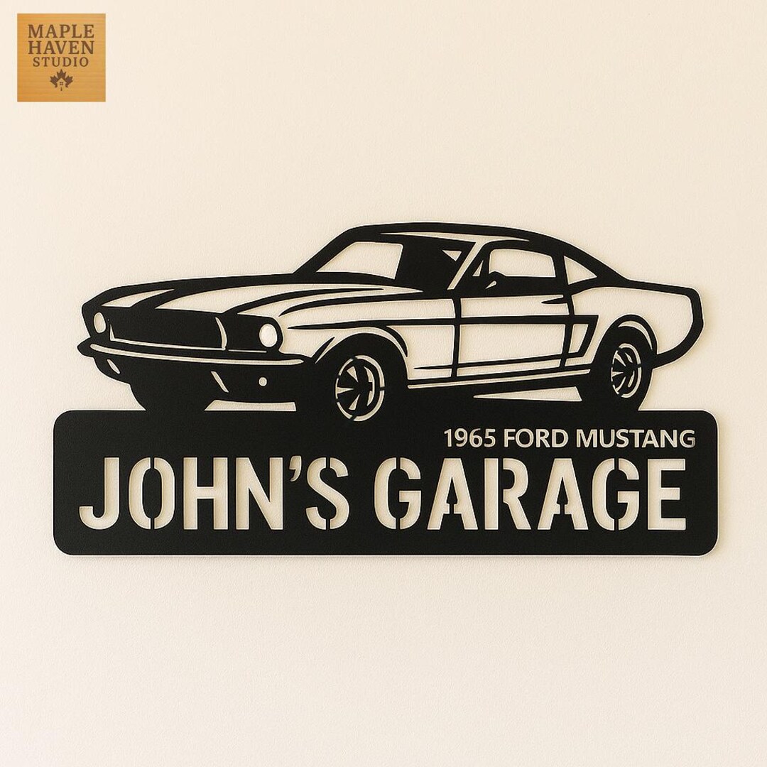 Muscle Car Garage Wall Sign • Custom Classic Car Wooden Decoration ...