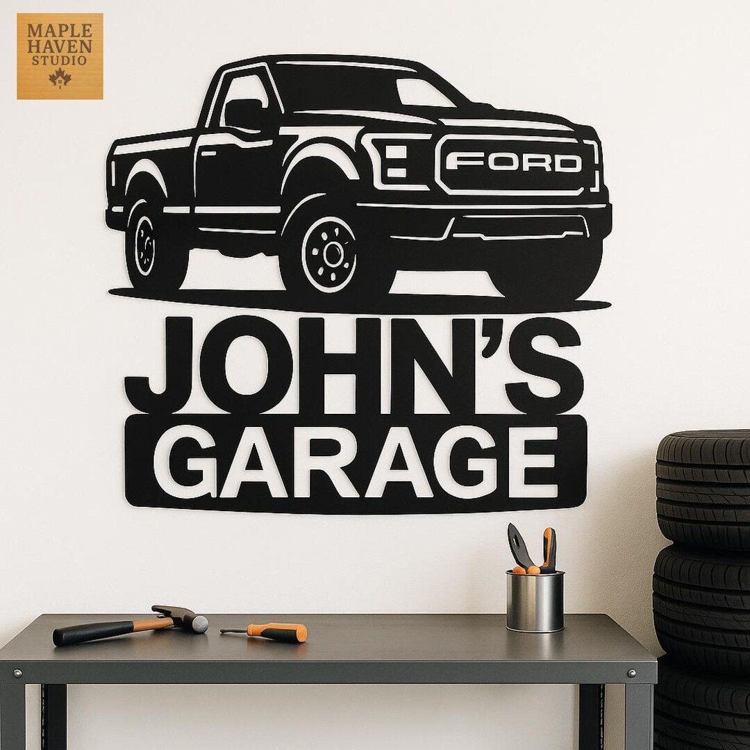 Custom Wooden Garage Sign • Personalized Workshop Wall Decor • Laser ...