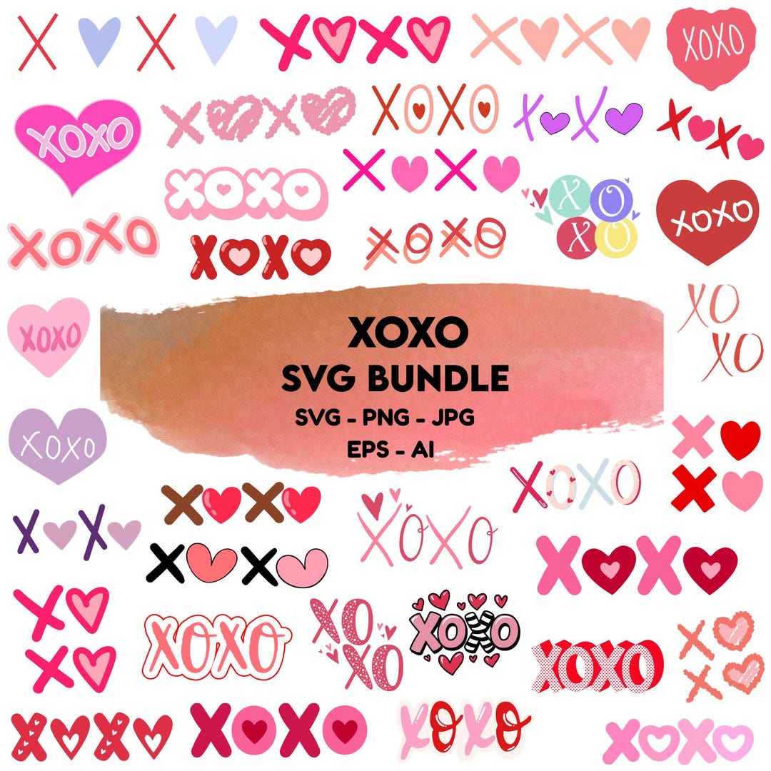 XOXO Heart SVG Bundle: Valentine's Day Designs (digital Download) - Etsy