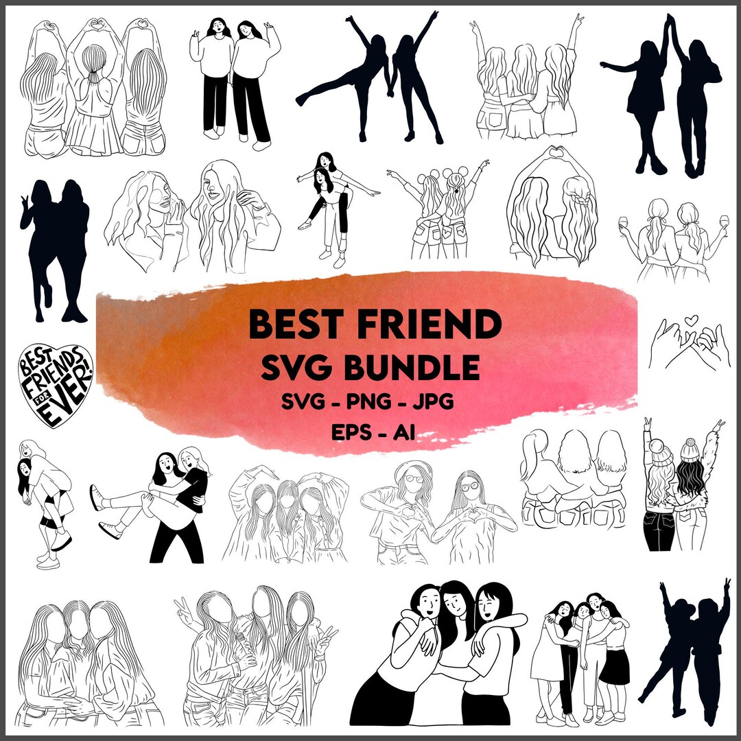 Friend SVG Bundle:friendship,cut Files for Circurt,digital File(instant ...