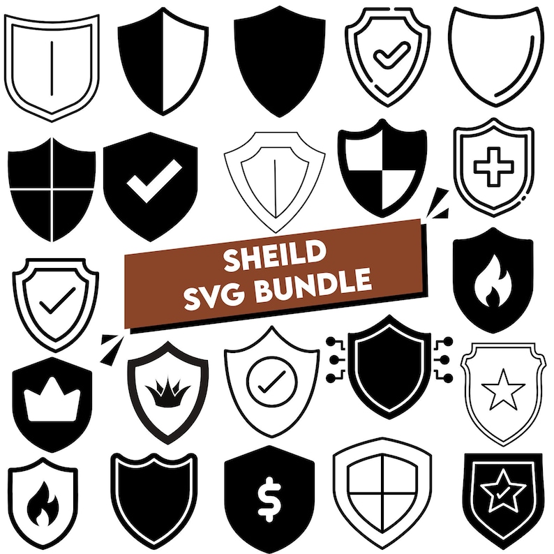 Shield SVG Bundle: Badges, Silhouette Cut Files (digital Download) - Etsy
