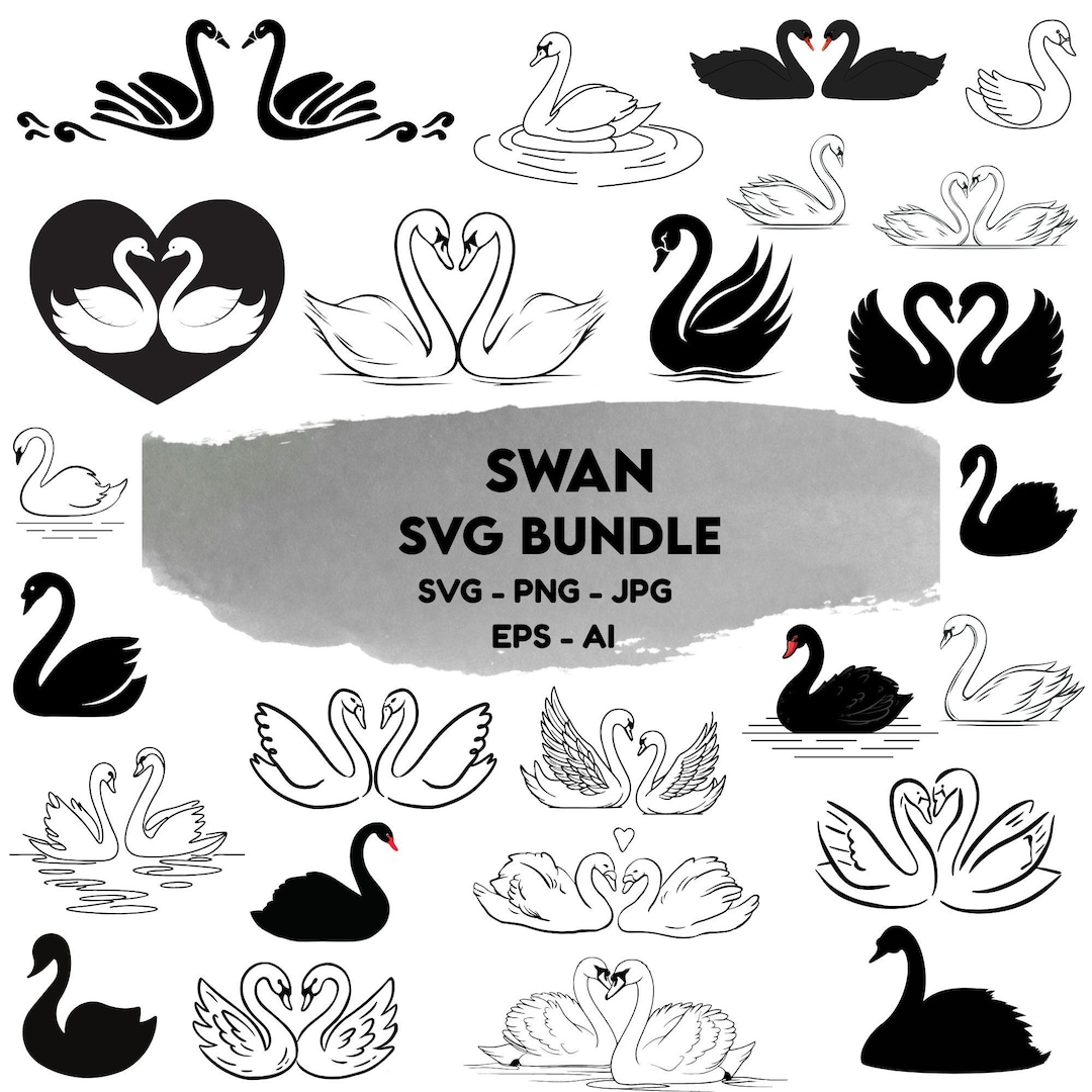 Swan Svg Bundle:cut Files for Cricut,silhouette,digital File(instant ...