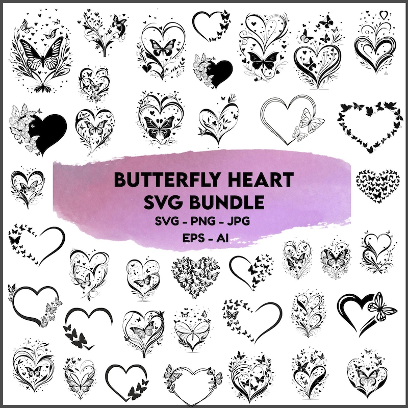 Heart Butterfly - Etsy