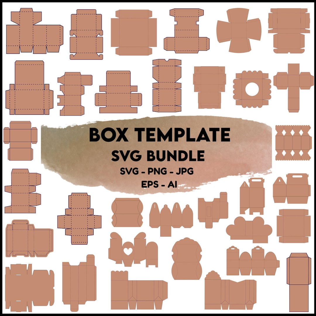 Box Template SVG Bundle: DIY Paper Craft Gift Boxes (digital Download ...