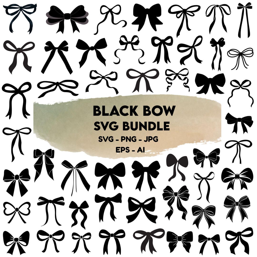 Black Bow SVG Bundle: Coquette Bow Tie Clipart (digital Download) - Etsy