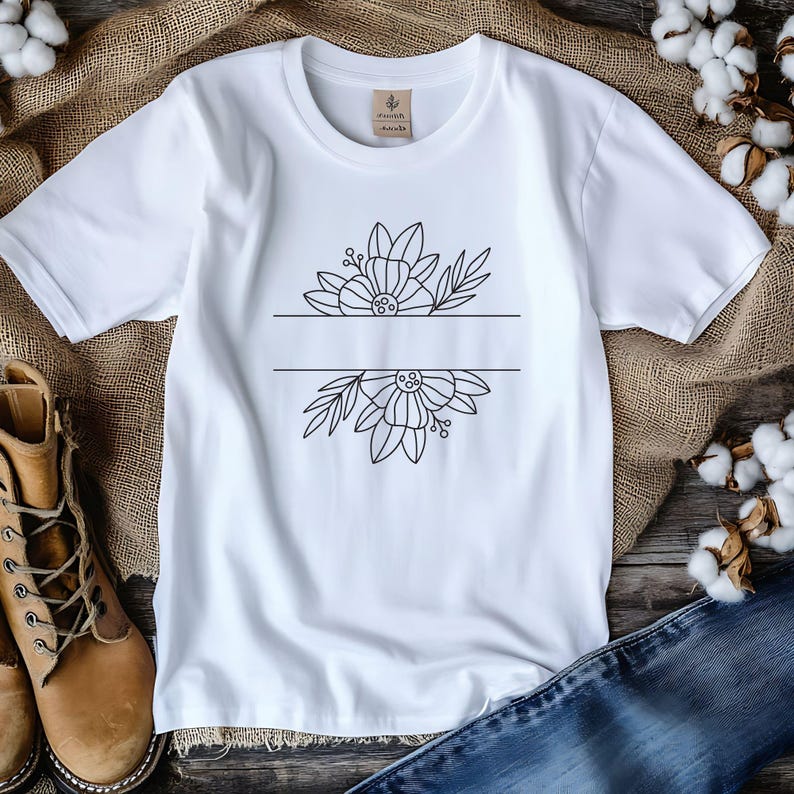 Floral Monograms Svg Bundle: Split Monogram Svg,cricut Cut Files ...