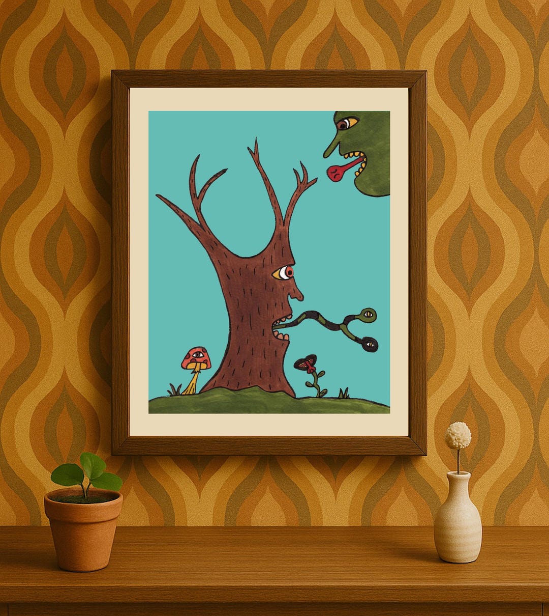 Whimsical Psychedelic 8 X 10 Art Print | Trippy Tree Man | Mushroom ...