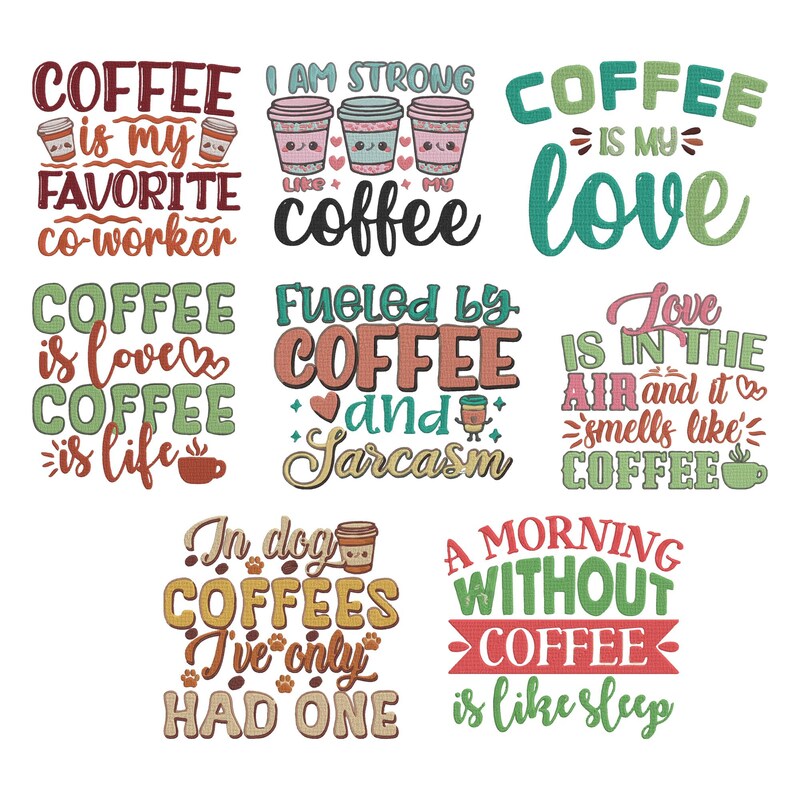 Coffee Saying Embroidery - Etsy