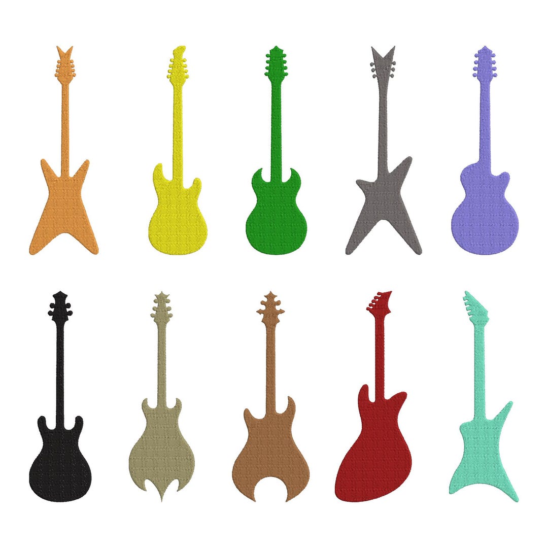Guitar Electric Embroidery Design, Electric Guitar Music Machine ...