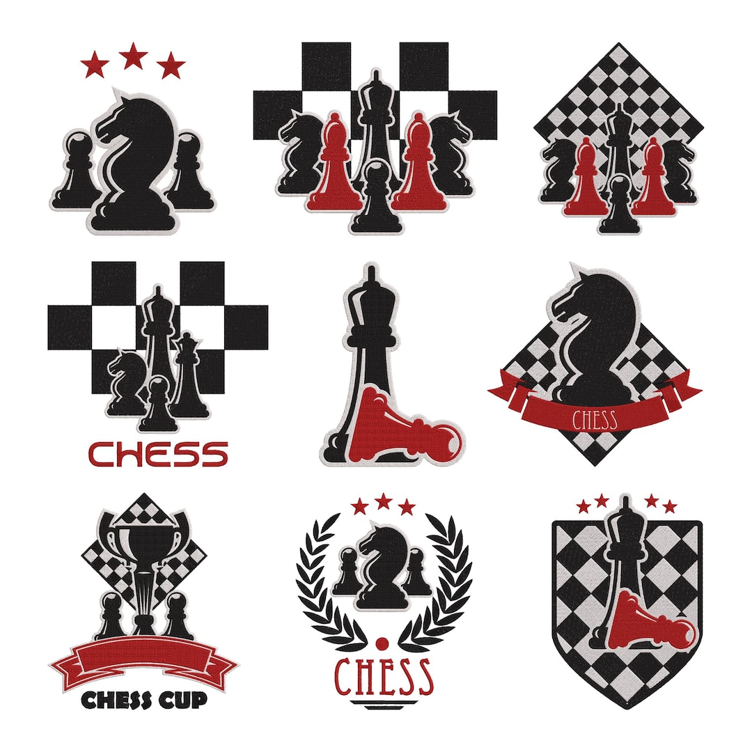 Chess Pieces Logo Embroidery Design, Sport Chess Pieces Machine ...