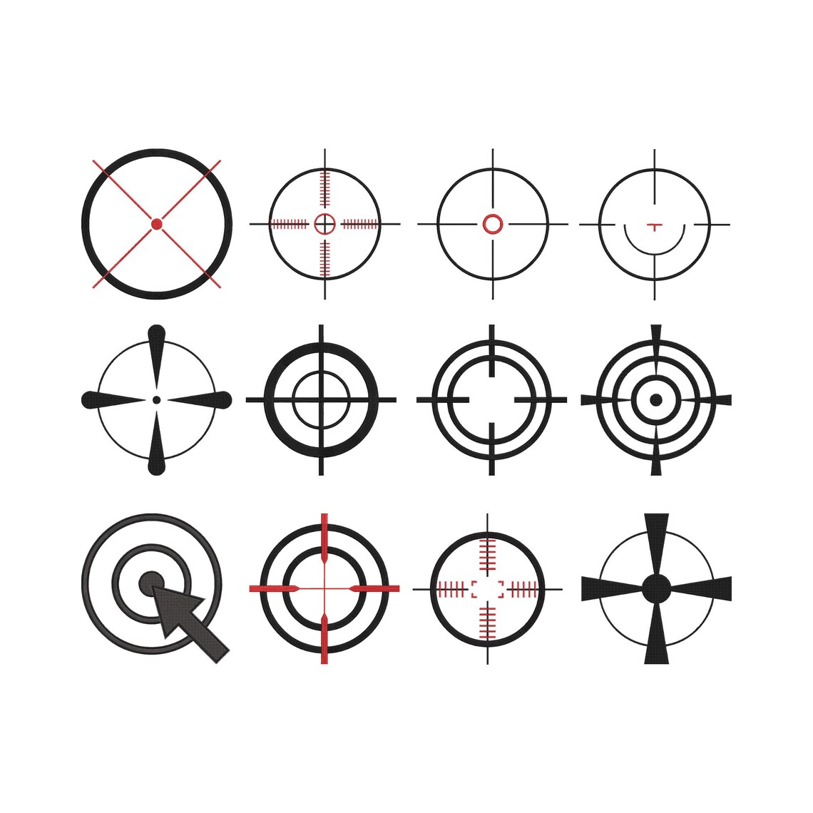 Target Embroidery Design, Target Machine Embroidery File, 12 Design, 6 ...