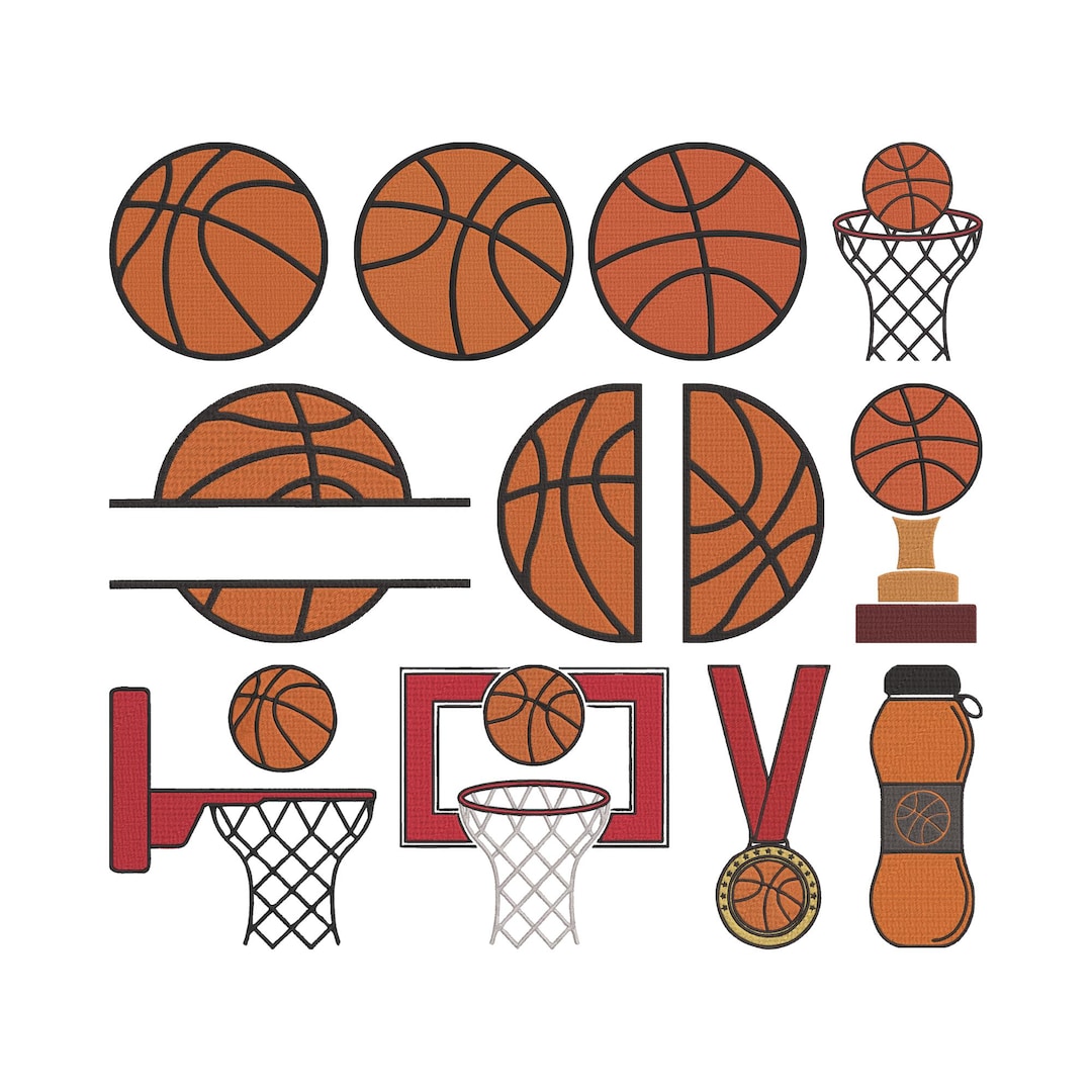 Basketball Embroidery Design, Sport Basketball Machine Embroidery File ...