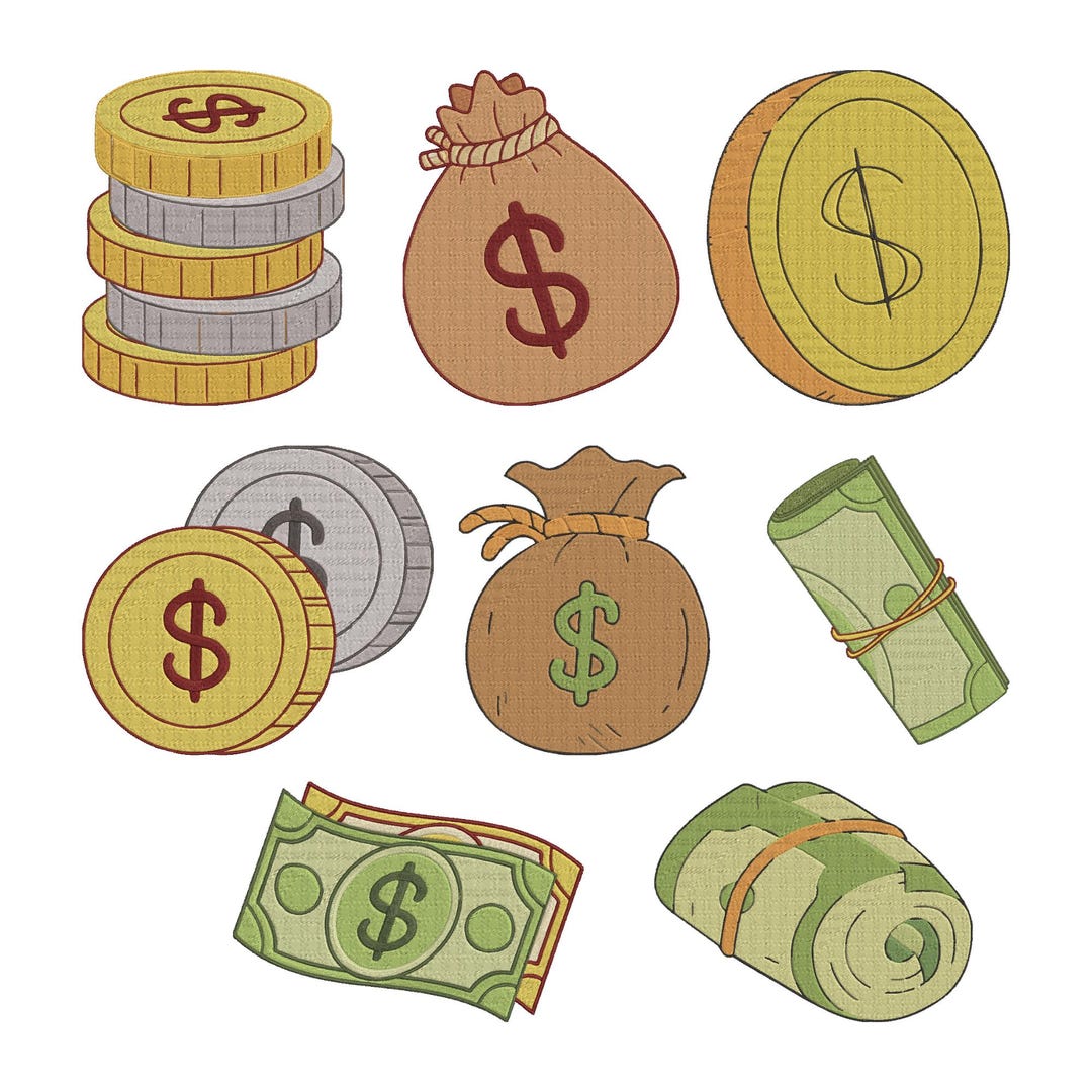 Money Clipart Dollar Coin Cash Design, Money Bag Finance Budget Planner ...