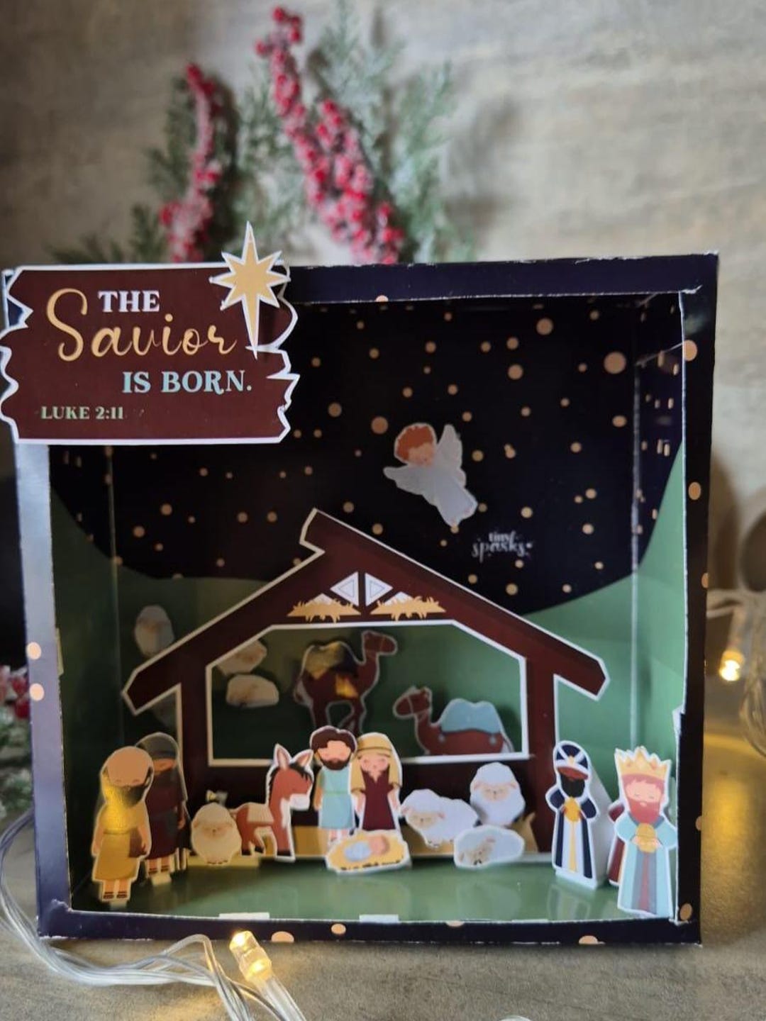 Printable Christmas Nativity Scene Box – 3D Paper Craft (digital ...
