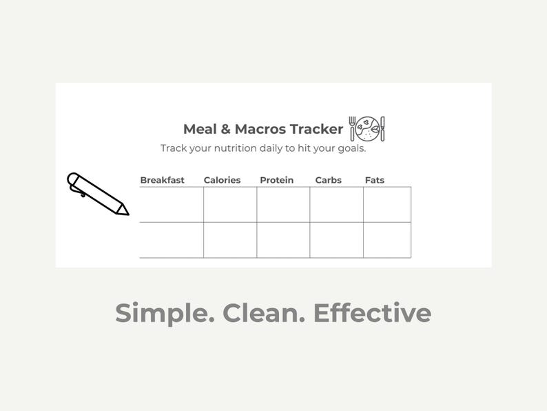 Meal & Macros Tracker | Printable Nutrition Planner | Daily Food Log ...