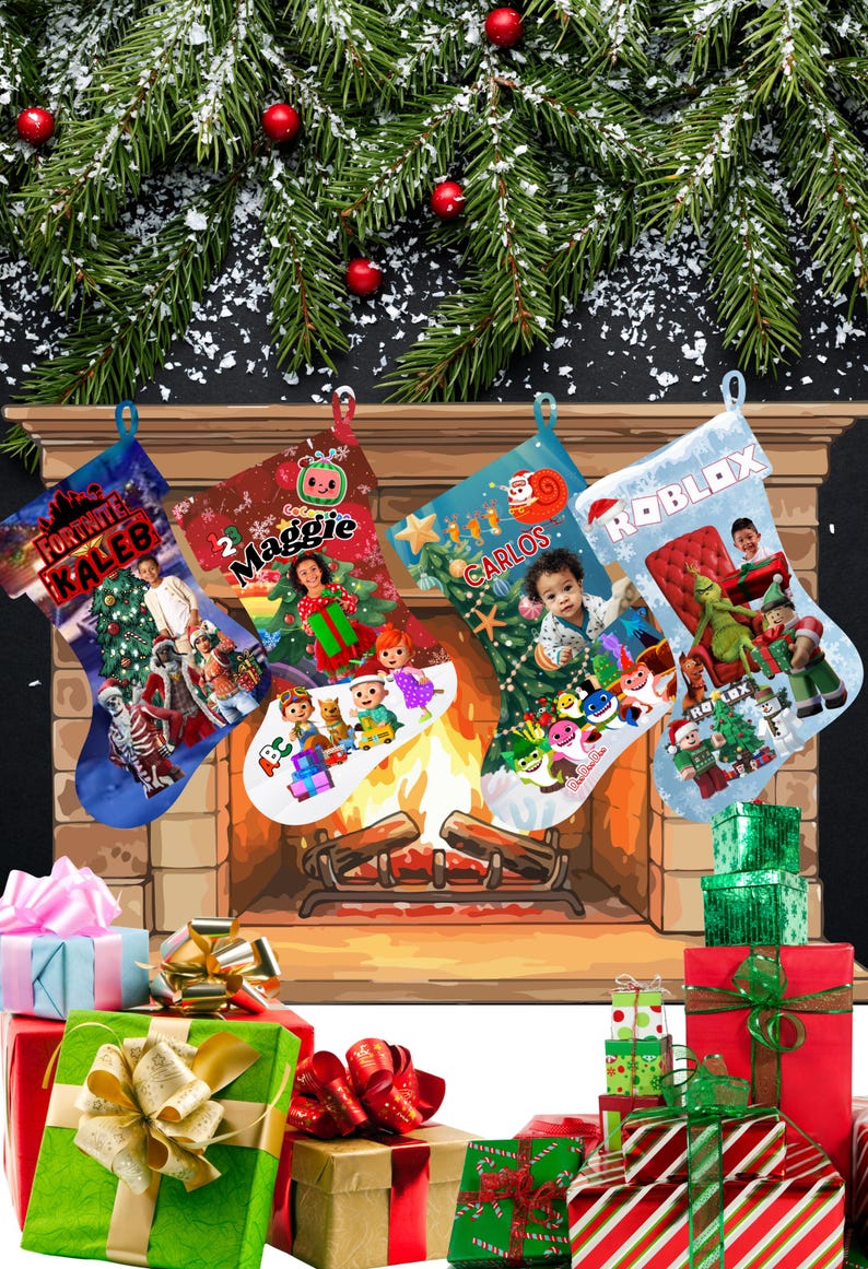 Editable Christmas Stockings Png - Etsy