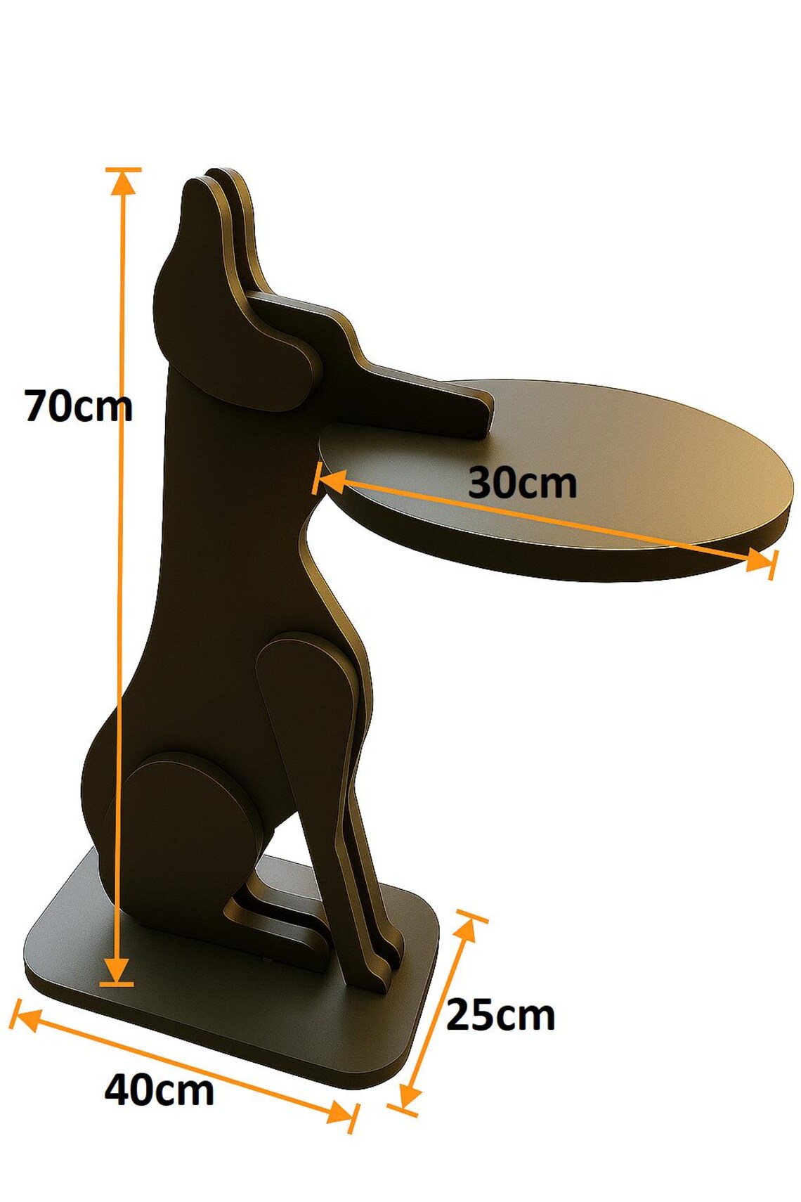Wooden Dog Design Side Table: Wood Coffee Table With Tray - Etsy