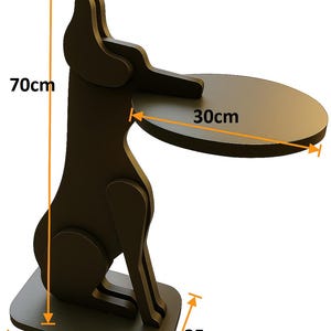 Wooden Dog Design Side Table: Wood Coffee Table With Tray - Etsy