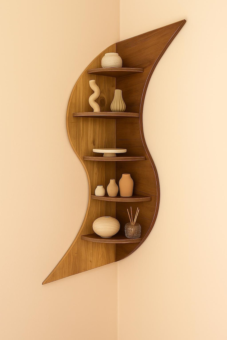 Decorative Wooden Yin-yang Corner Shelf - Etsy