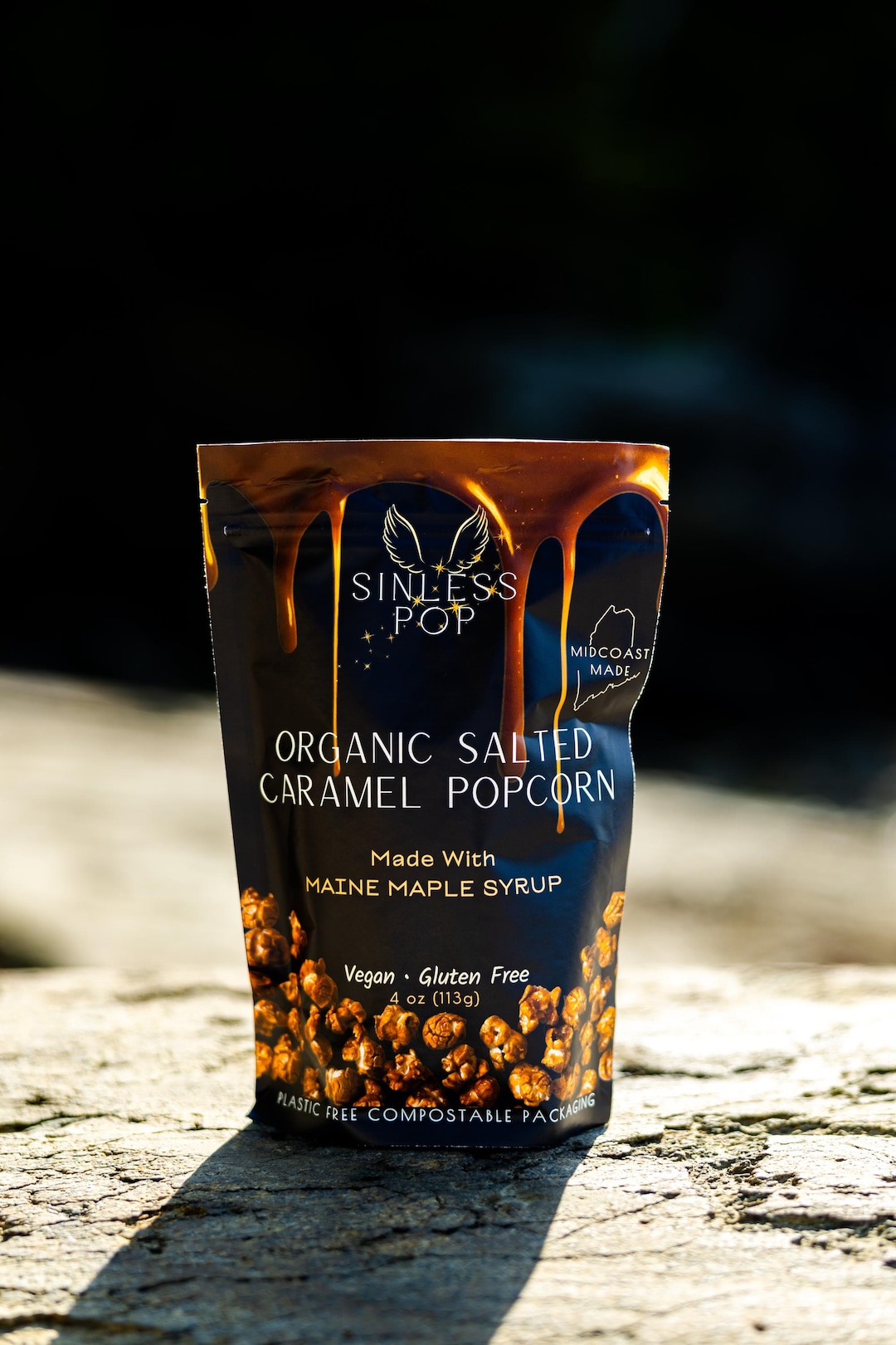 5 Pack- Sinless Pop Original Salted Caramel Popcorn- Organic, Vegan ...