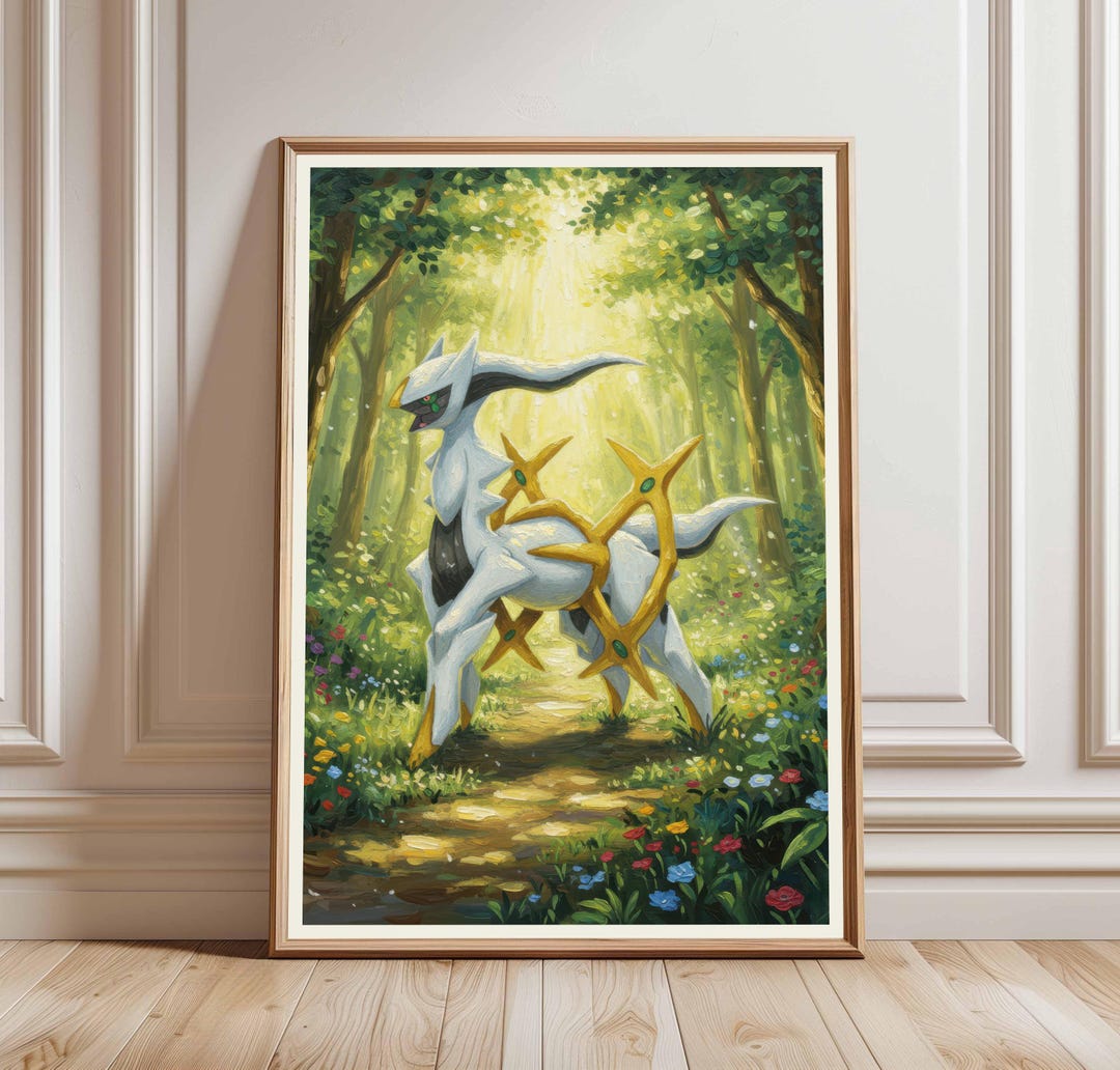 Arceus Art Print, Cute Art Poster, Pokémon Fan Gift, Gaming Room Decor ...