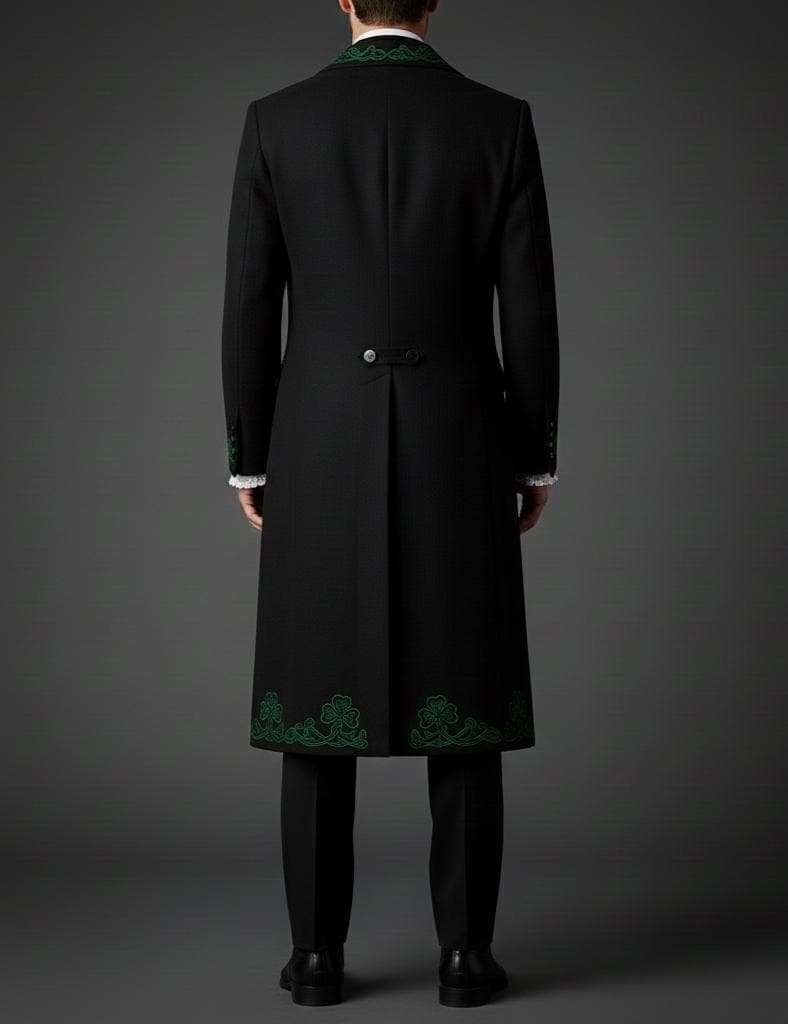 Men's Embroidered Coat Set - Gothic Long Jacket - Celtic Theme Formal ...