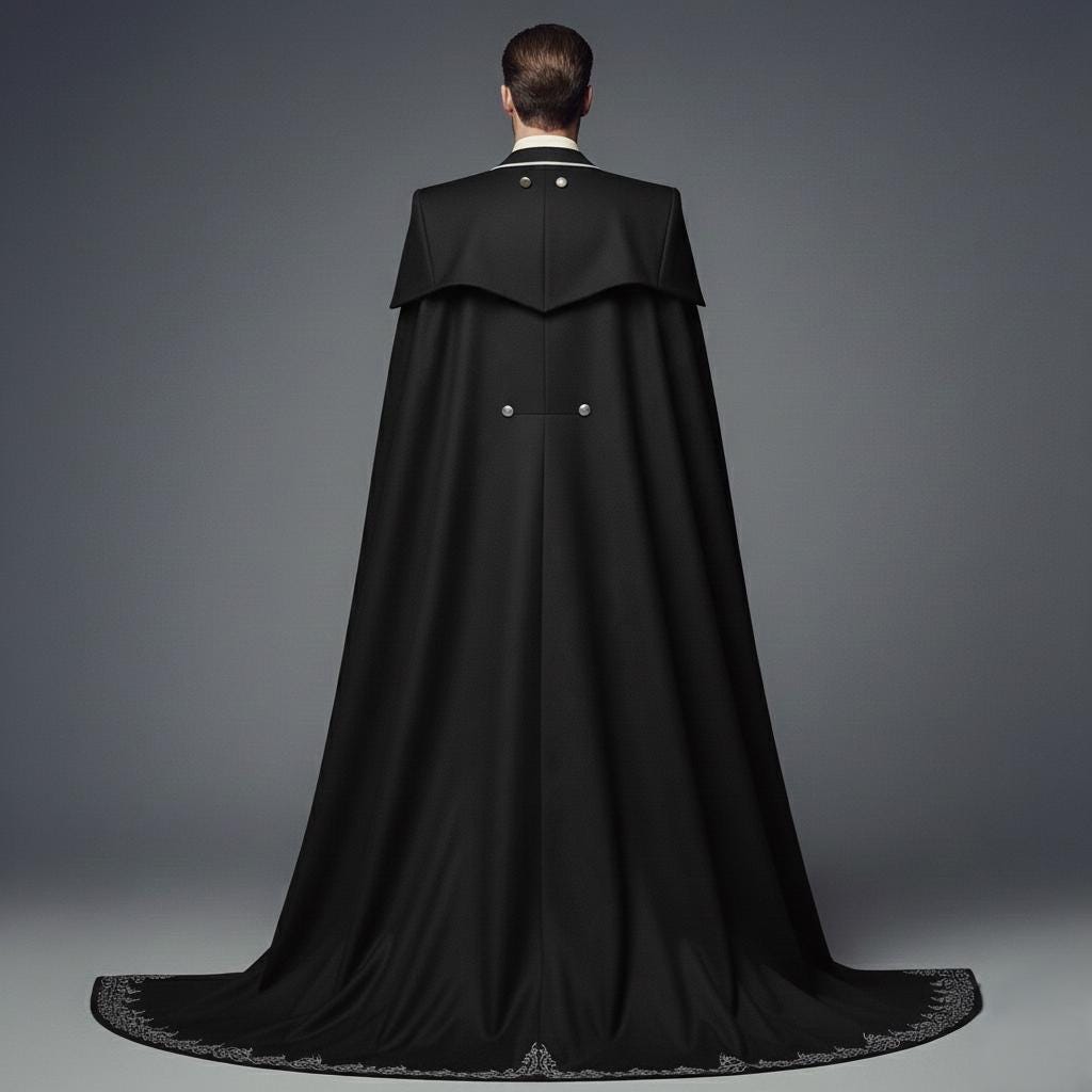 Luxury Men's Black Formal Cape Suit - Bespoke Wedding Groom Tuxedo ...