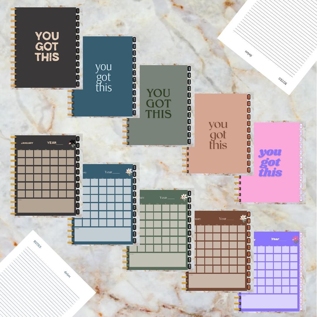 Editable Monthly Planner Bundle: 5 Color PDF Templates (digital ...