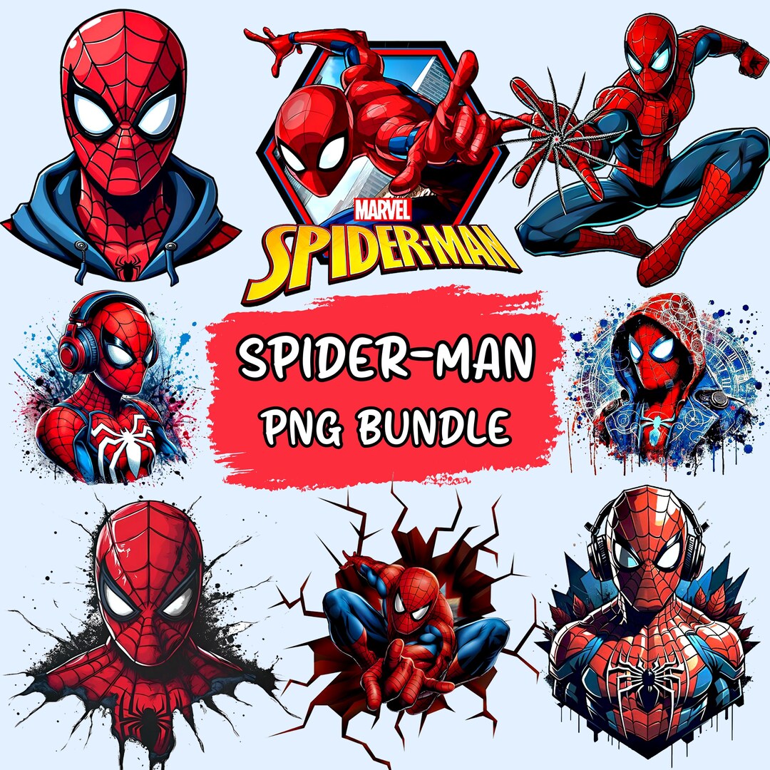 Spiderman Png Bundle, Spiderman Clipart, Spiderman Cut Files for Circut ...