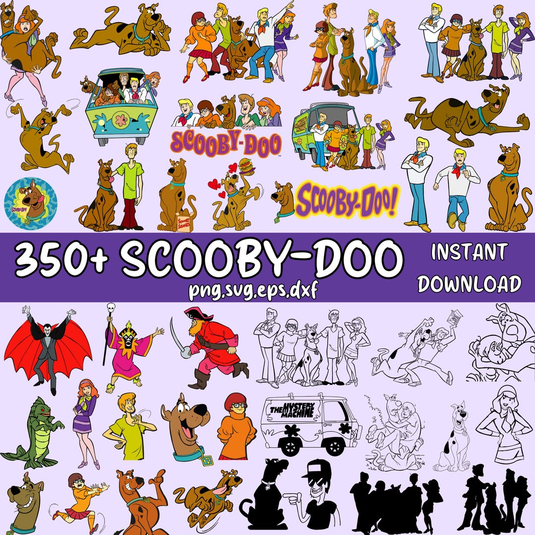 Scooby-doo SVG - PNG- DXF - Bundle, Cartoon Cut Files, Digital Clipart ...