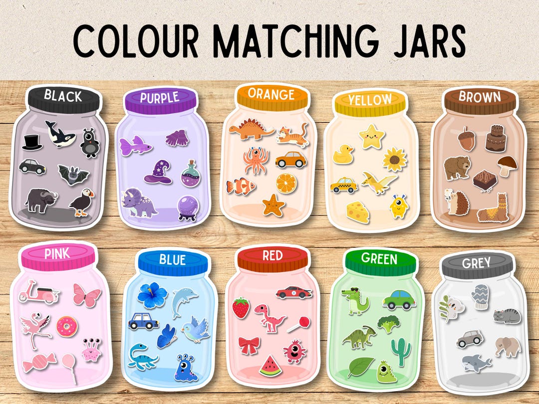 Color Matching Game for Kids | Printable Toddler Color Sorting Activity ...