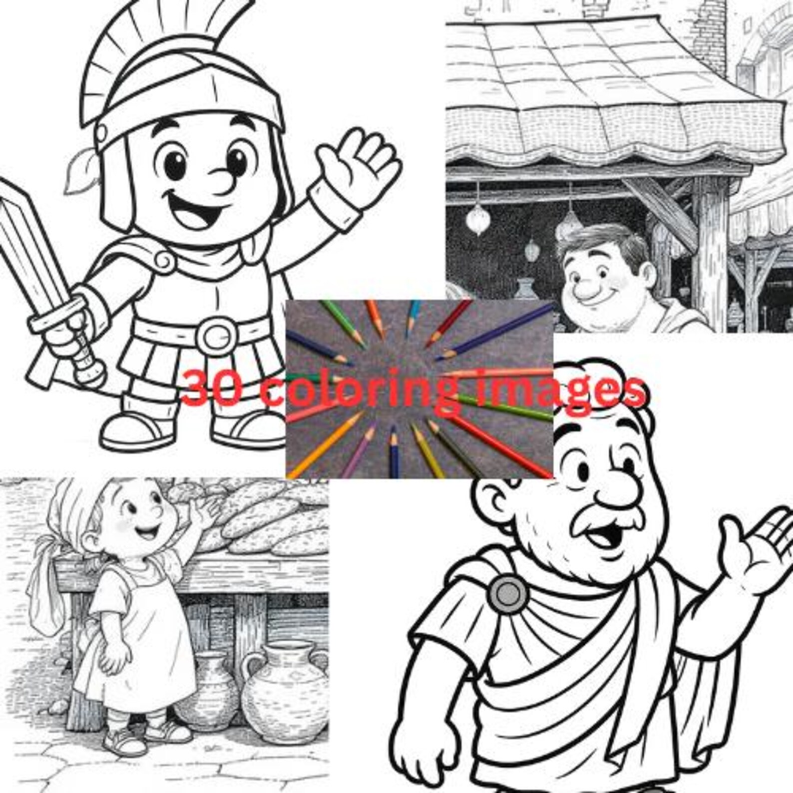 Ancient Rome Coloring Book for Kids: Gladiators & Colosseum (PDF ...