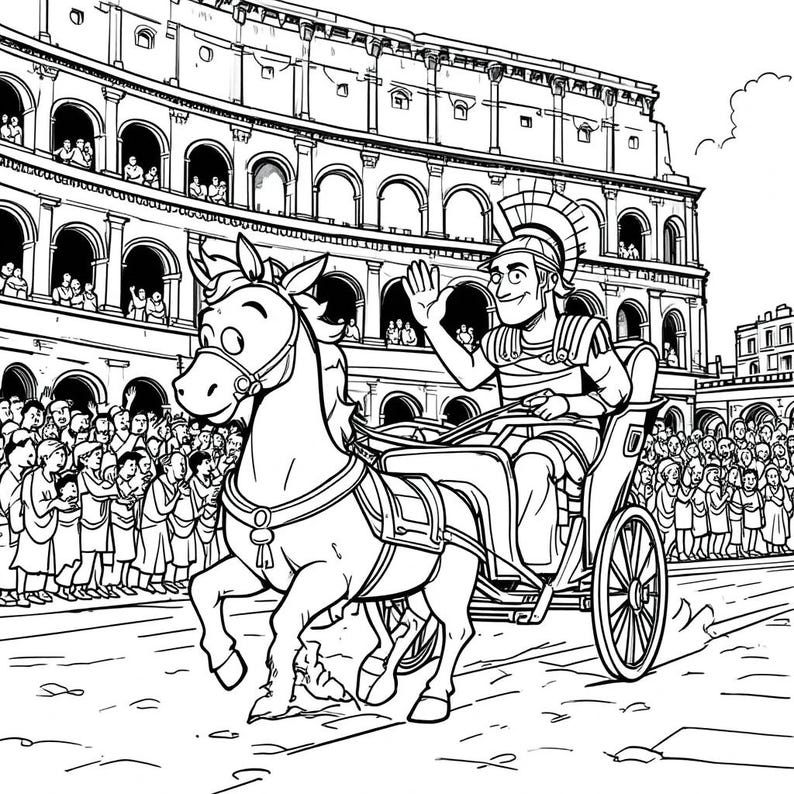 Ancient Rome Coloring Book for Kids: Gladiators & Colosseum (PDF ...