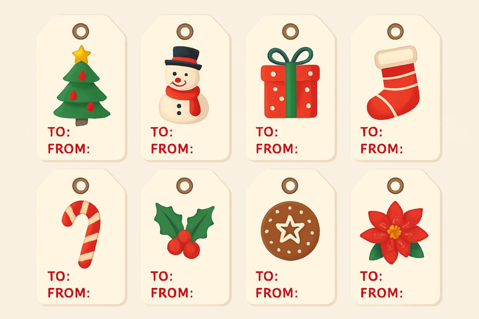 Holiday Gift Tag Set – Festive Printable Tags for Christmas Gifts - Etsy