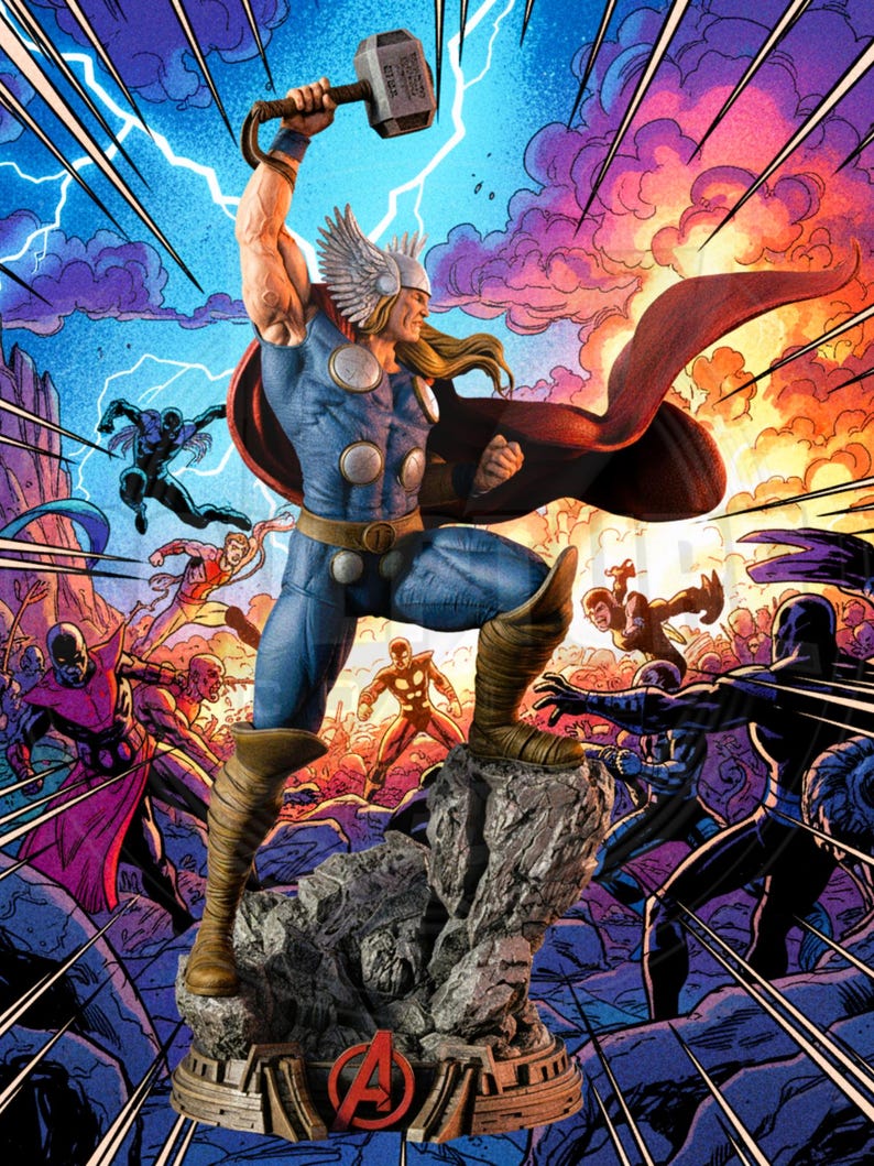 STL File Thor – 1/6 Figure 3D Printing Anime Comics Statue - Etsy
