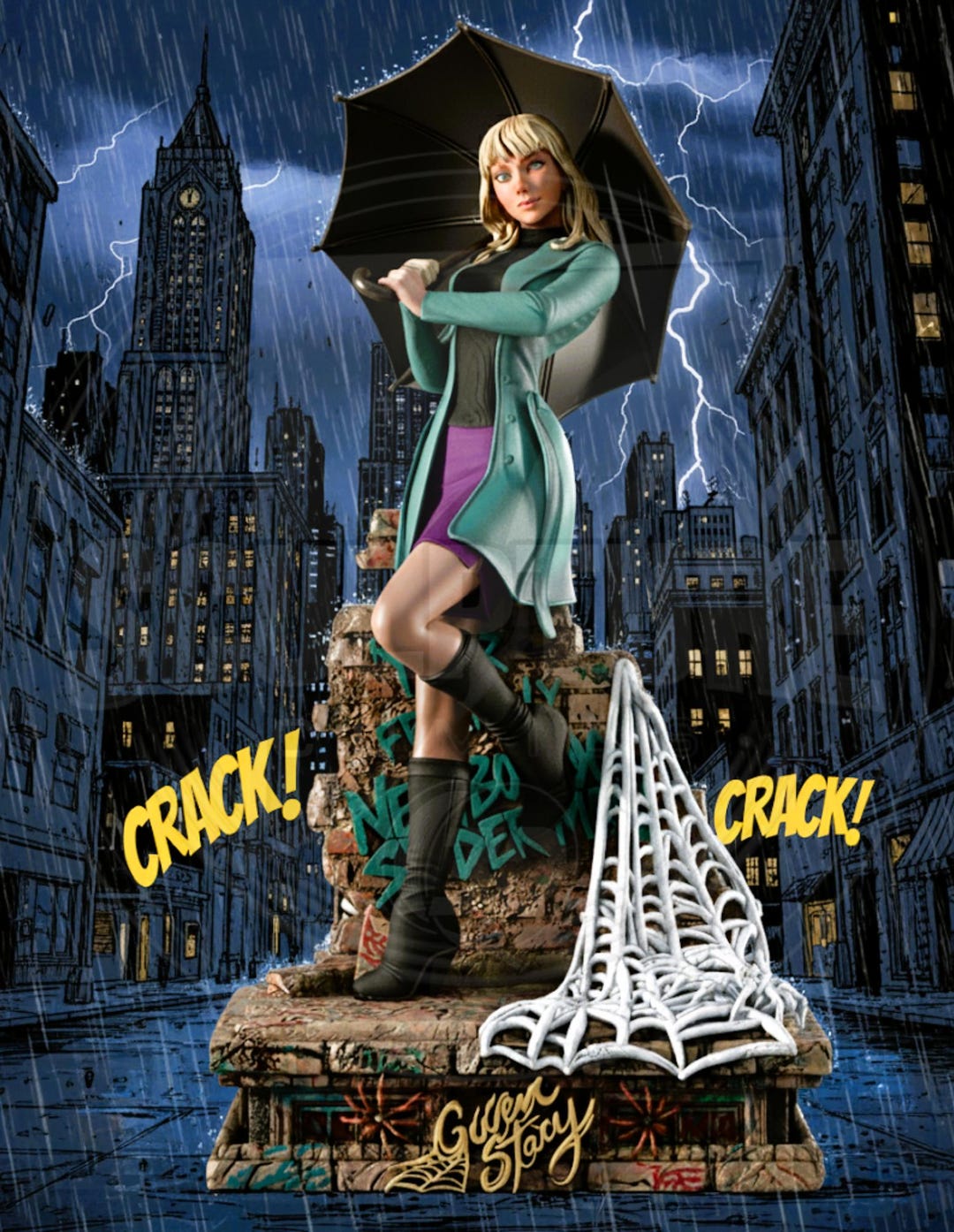 Gwen Stacy Statue STL File – Printable Model | Superhero Figurine | 3D ...
