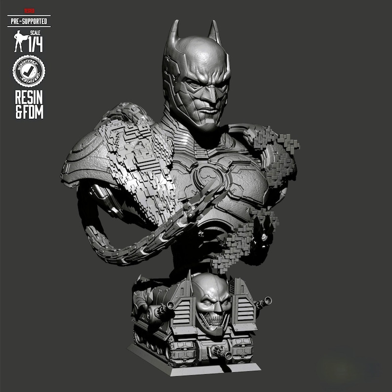 3D STL File Bust Batman Murder Machine – 1/4 Figure Print Anime Comics ...