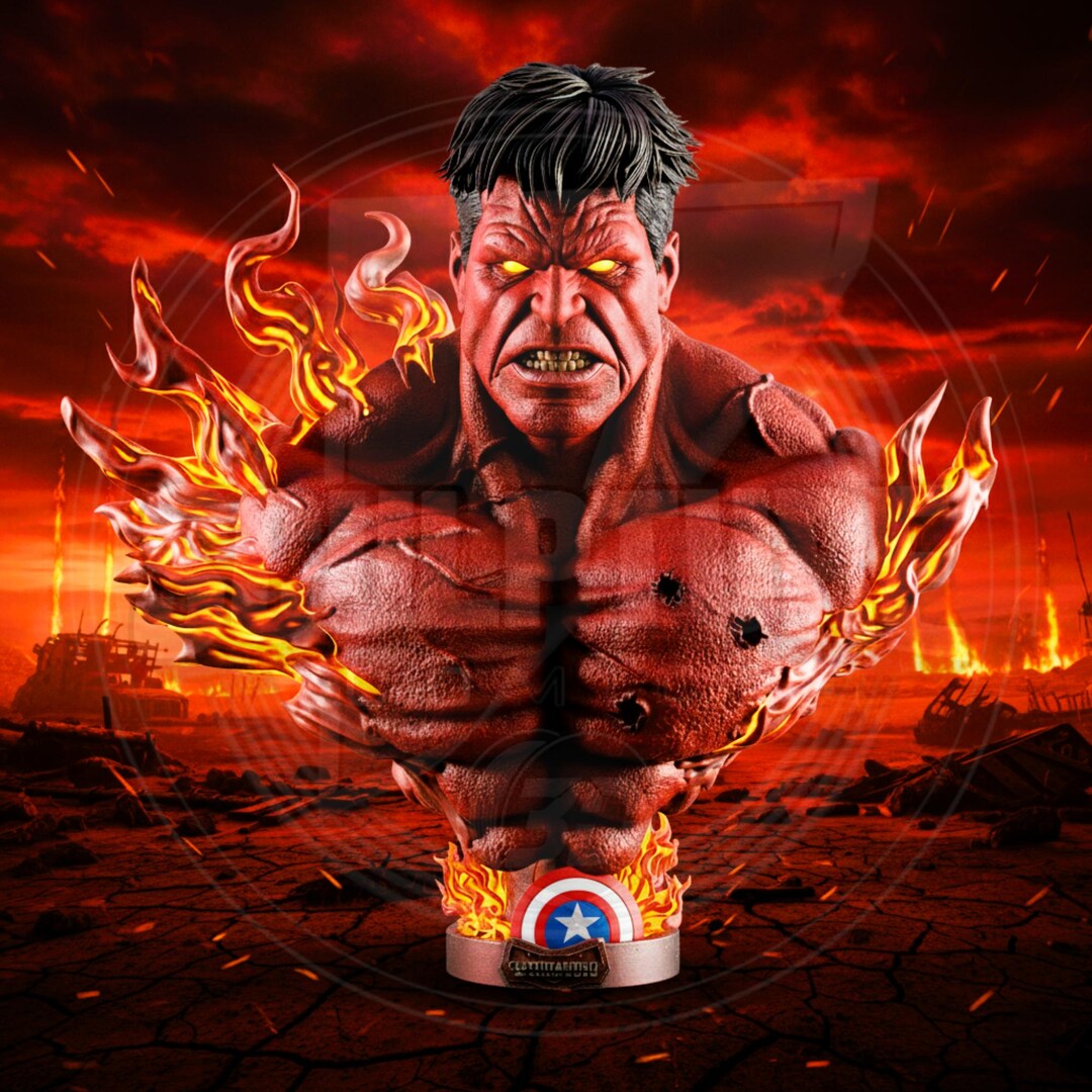 3D STL File Bust Red Hulk – 1/4 Figure Print Anime Comics Statue - Etsy