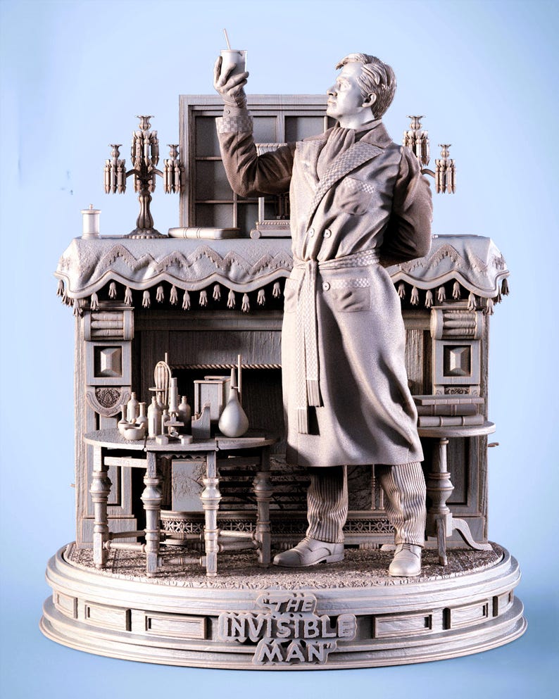 3D STL File the Invisible Man – 1/6 Figure Print Anime Comics Statue - Etsy