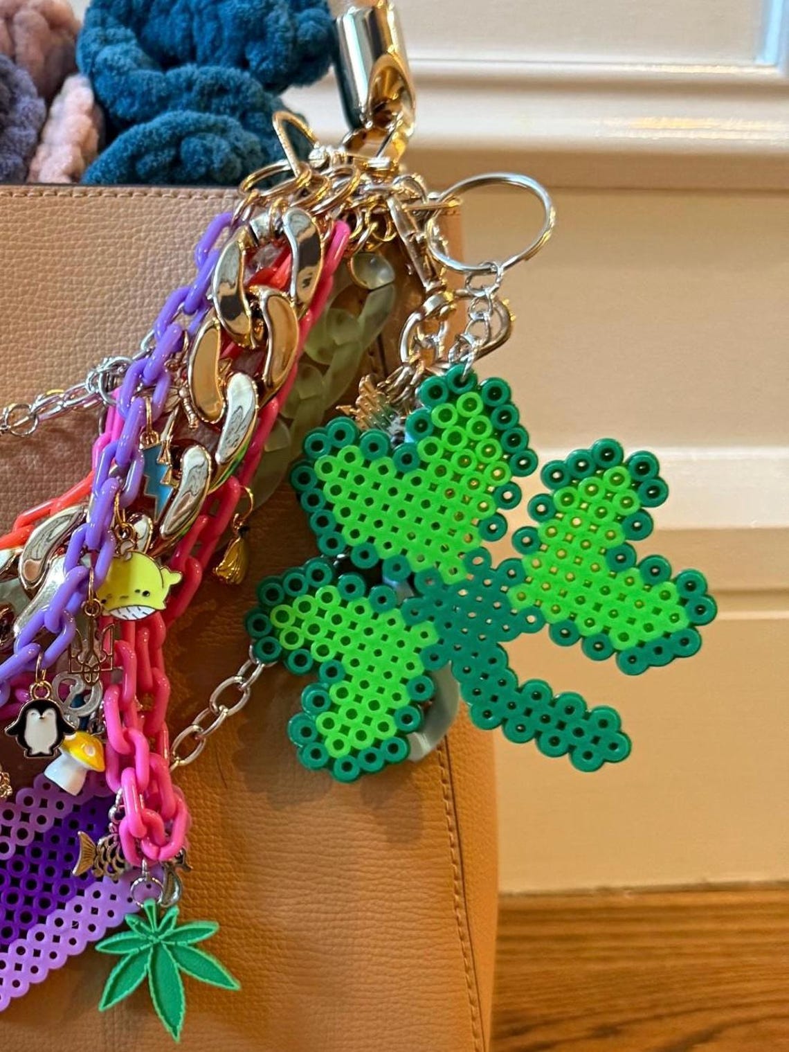 Shamrock Perler Bead Keychain: St. Patrick's Day Kandi - Etsy