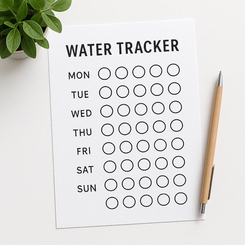 Water Tracker Printable | Hydration Log Sheet Daily Water Intake ...