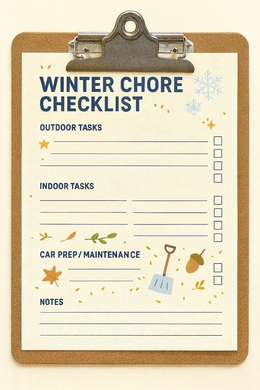 Winter Chore Checklist Printable: Home Maintenance Planner (PDF) - Etsy