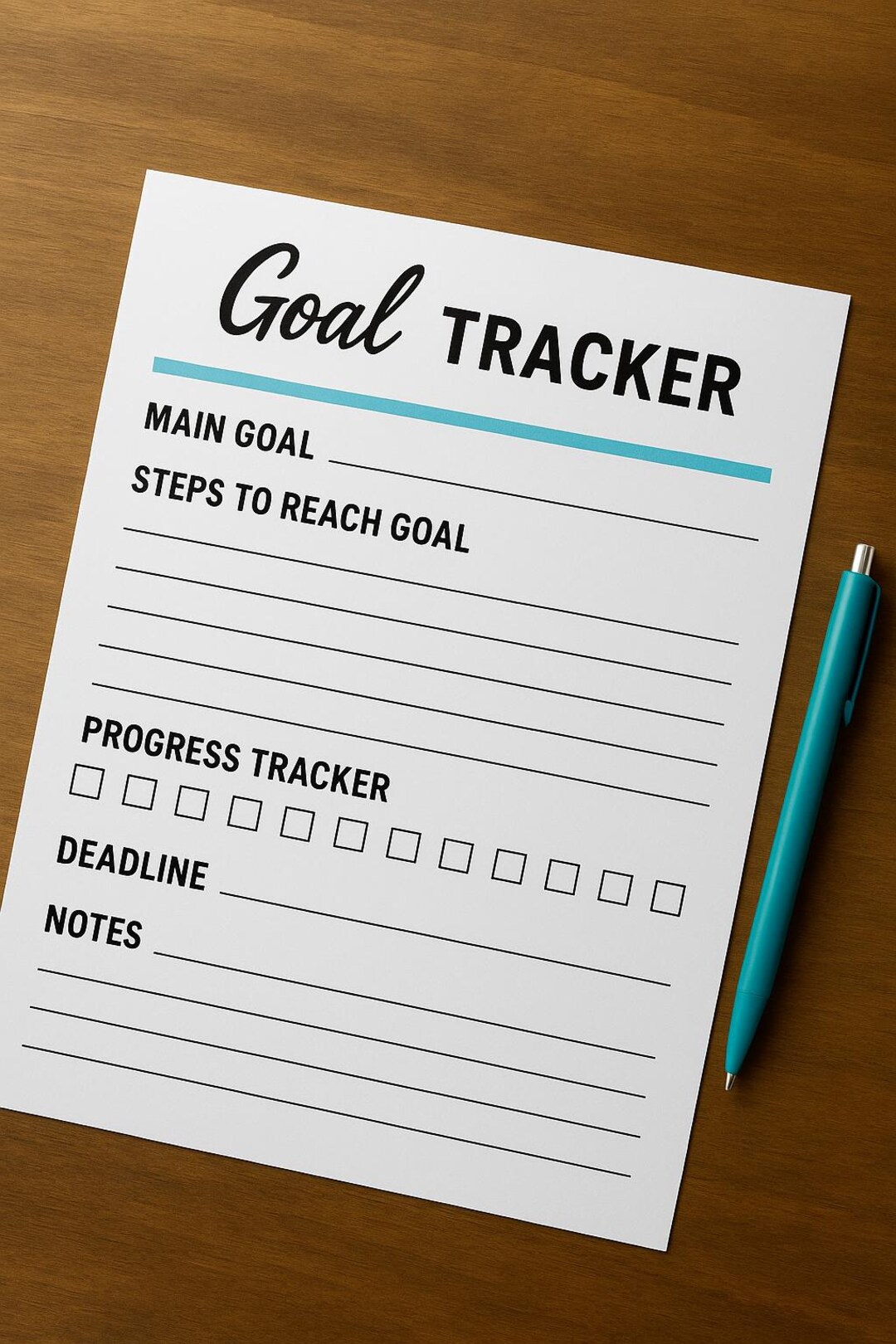 Minimalist Goal Tracker Printable: Personal Productivity Planner (PDF ...