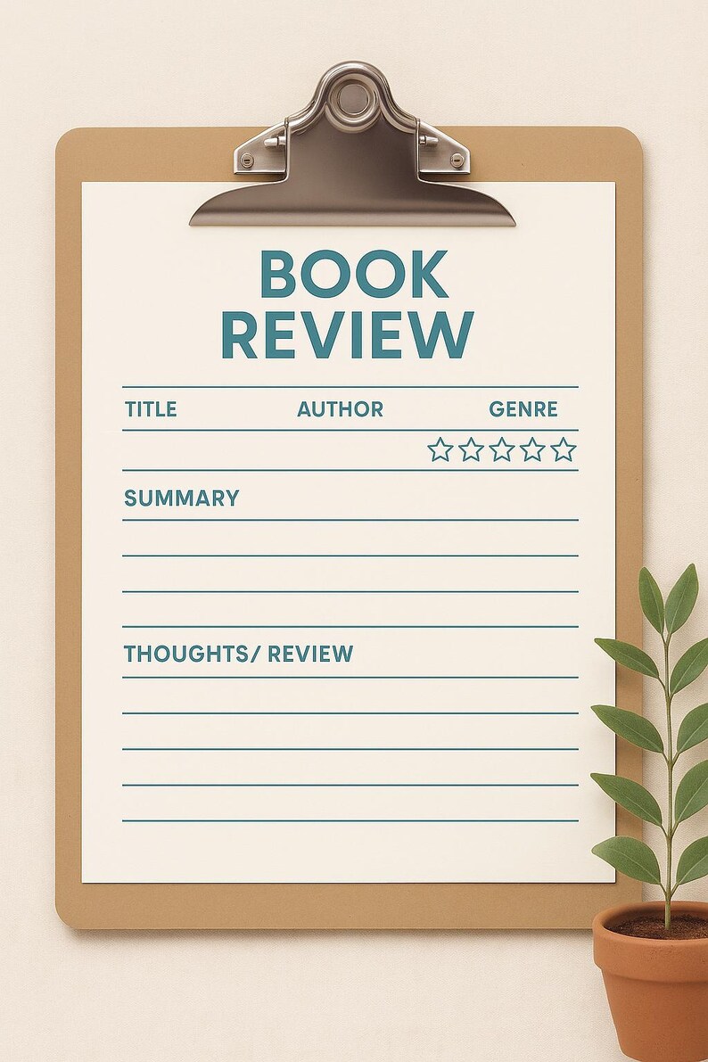 Book Review Printable Reading Log Tracker - Etsy