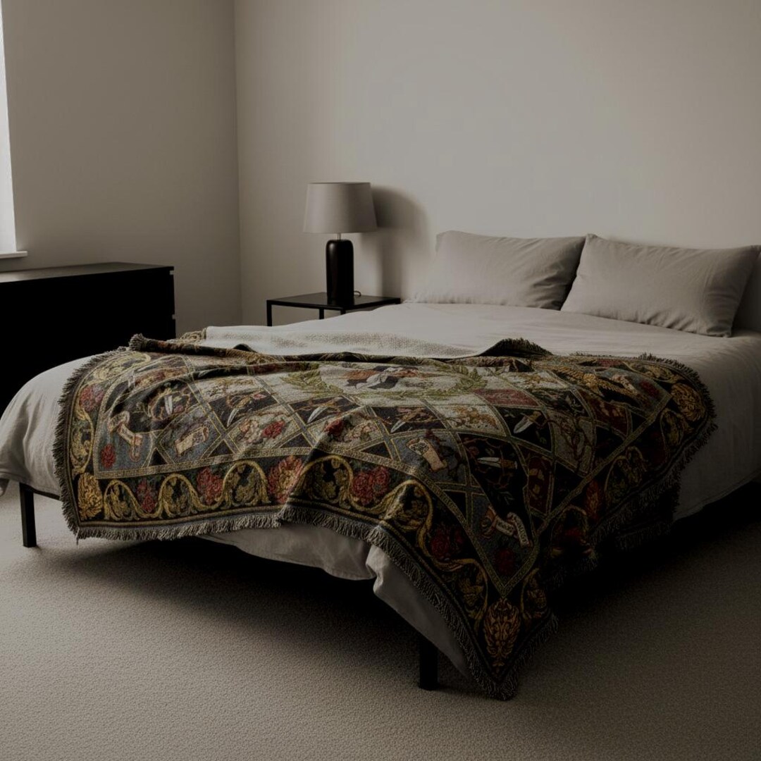 Shakespeare Throw Blanket, Medieval Throw, Moody, Dark Academia Home ...