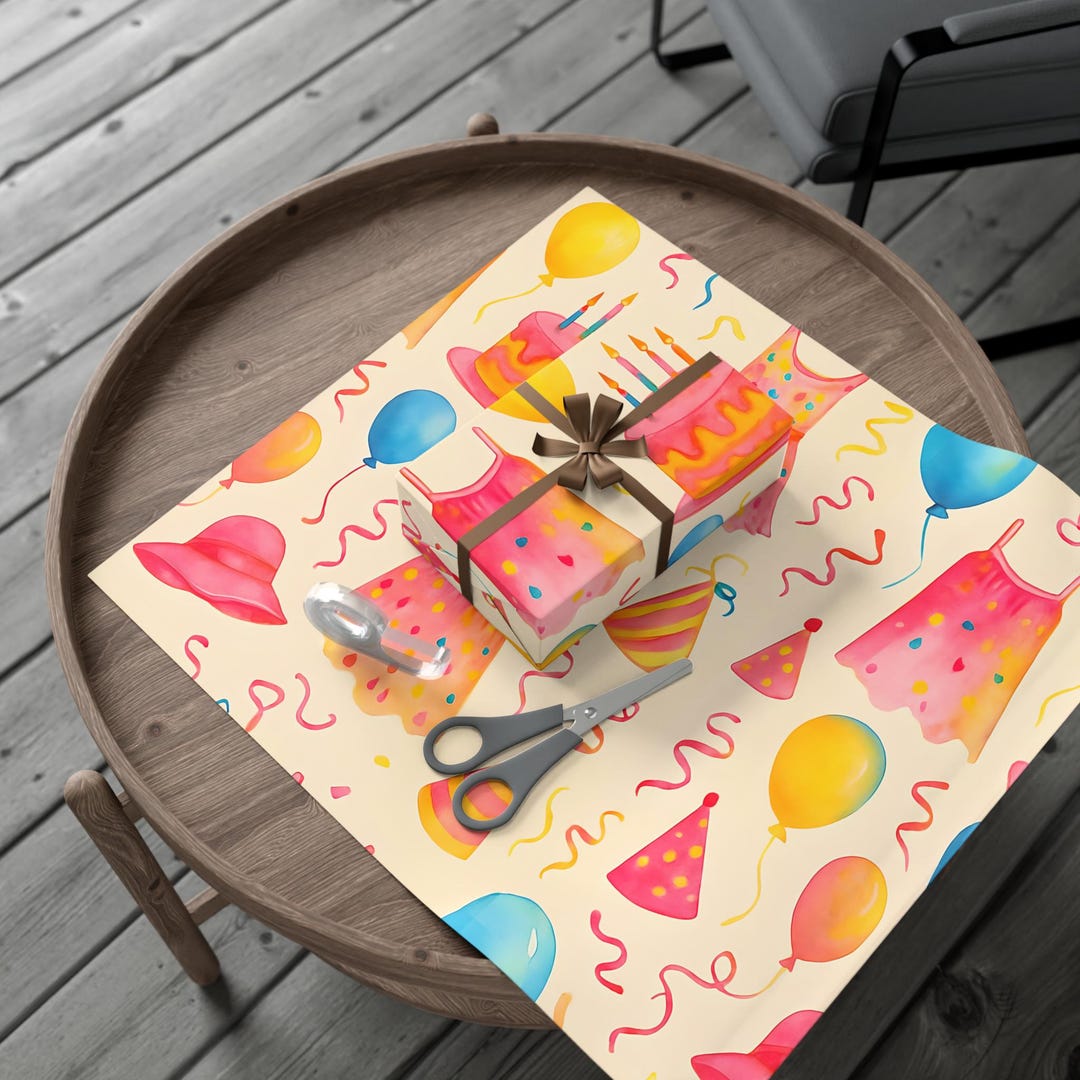 Colorful Birthday Gift Wrap Papers, Party Wrap, Celebration Craft Paper ...